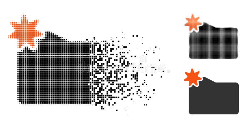 Dissipated Dot Halftone New Folder Icon Stock Vector - Illustration of ...