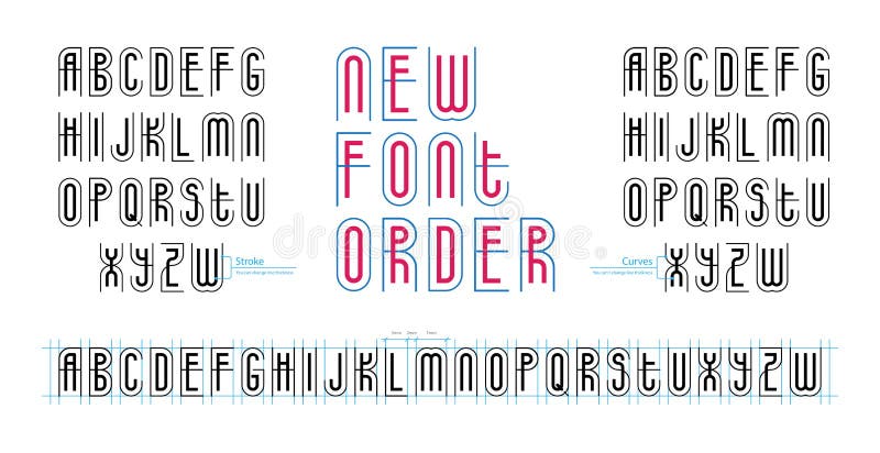 New Font Order - Unique Design Font. Vector Condensed Font Stock Vector ...