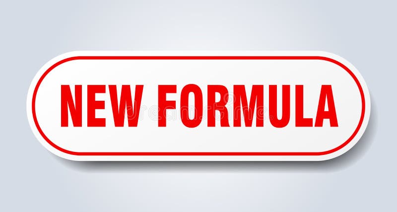New Formula Sign. Rounded Isolated Button. White Sticker Stock Vector ...