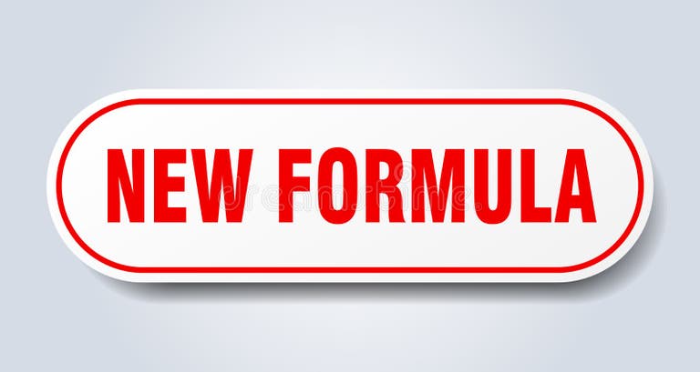 New Formula Sign. Rounded Isolated Button. White Sticker Stock Vector ...