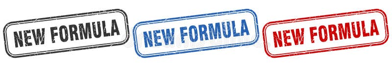 New Formula Square Isolated Sign Set. New Formula Stamp Stock Vector ...