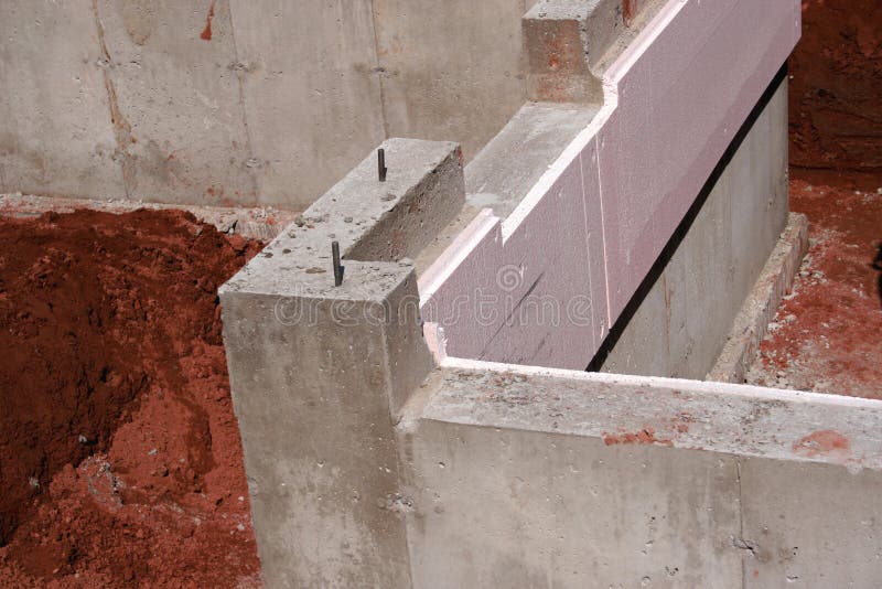 New Basement Foundation stock image. Image of landscaped - 859531