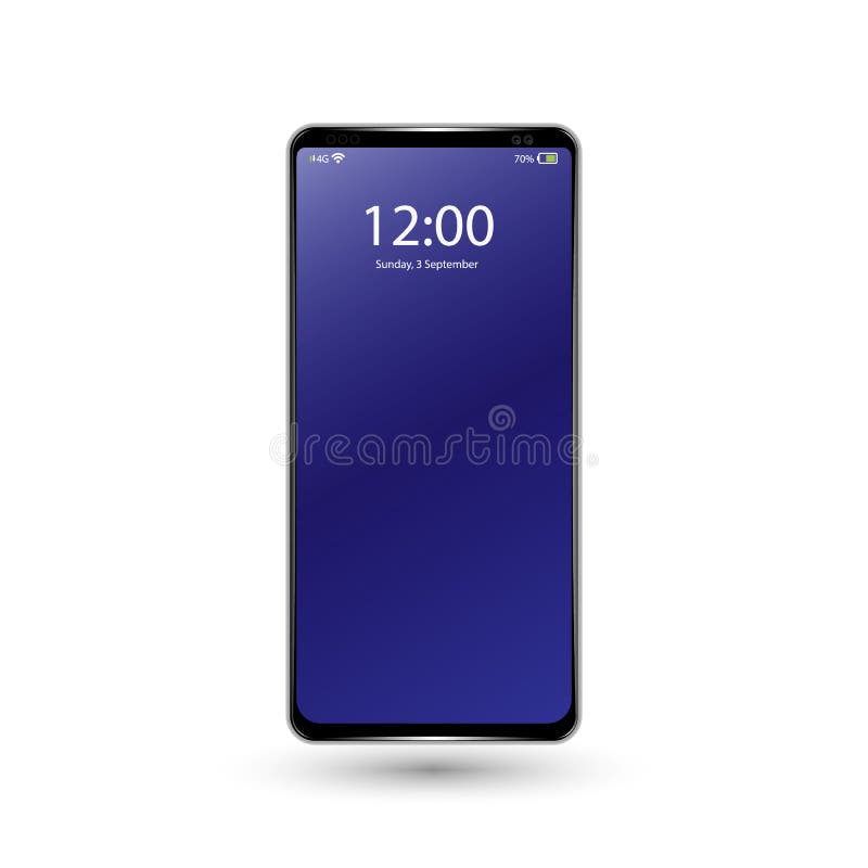 New Frameless Phone Front Black Vector Drawing Eps10 Format Isolated on ...