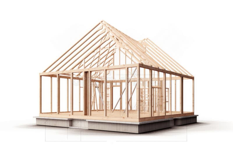 New Framing Construction of House, Ai Generated Stock Image - Image of ...