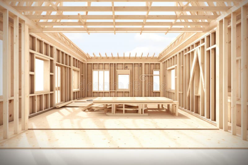 New Framing Construction of House, Ai Generated Stock Illustration ...