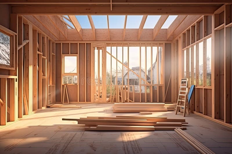 New Framing Construction of House, Ai Generated Stock Illustration ...