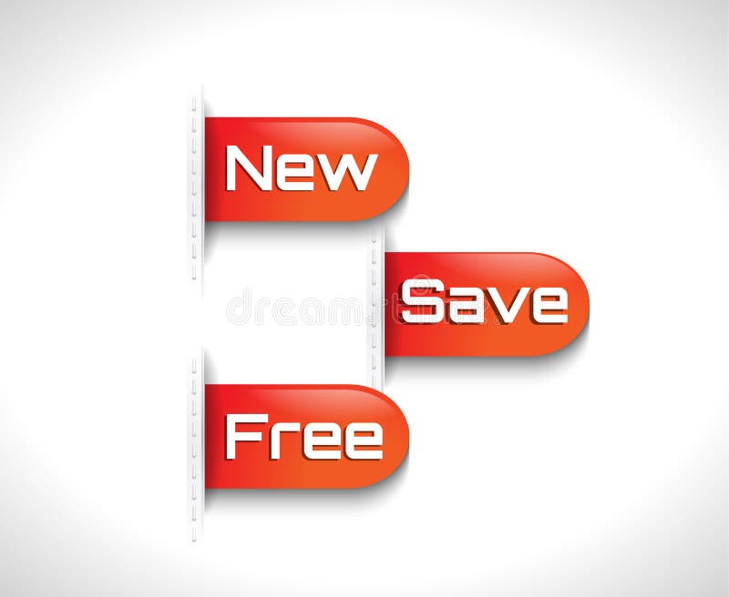 New, Free and Save Paper Tag with Delicate Shadows. Stock Illustration ...