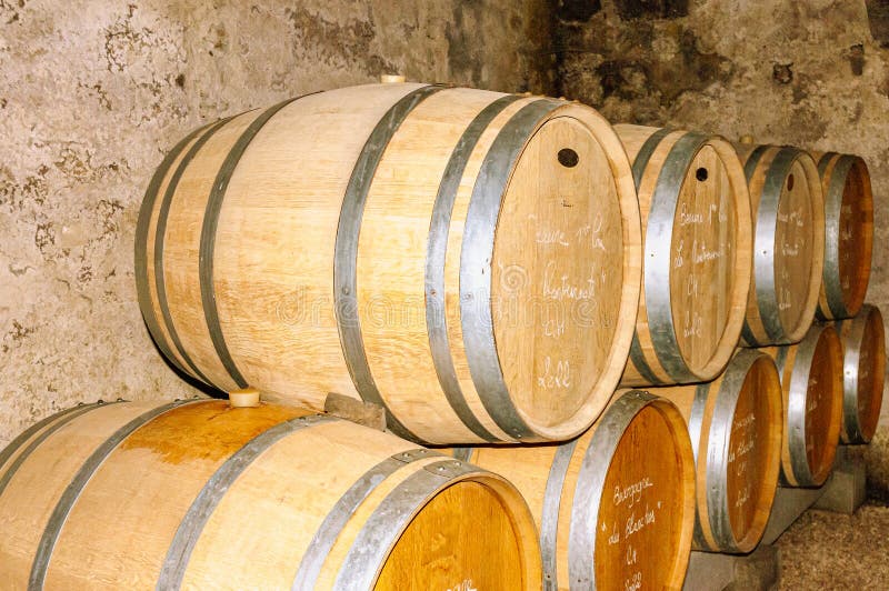 New, French, Oak Wine, Fermentation Caskets Stock Photo - Image of wine ...