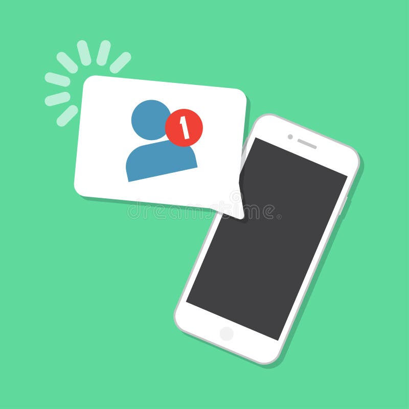 New Friend Arrived on the Smartphone. Notification Concept Stock Vector ...