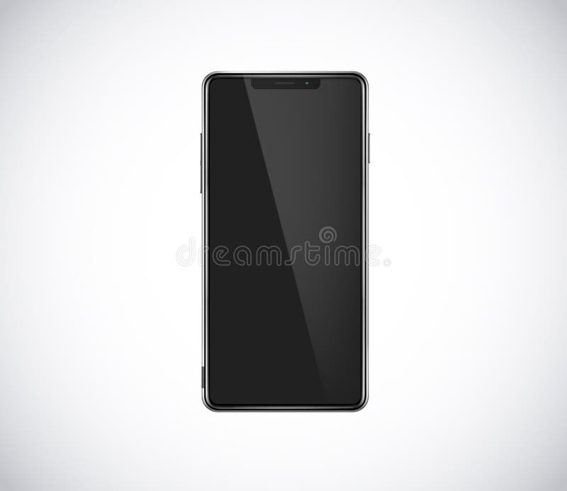 Set of Mobile with Blank Screen Isolated on White. Stock Vector ...