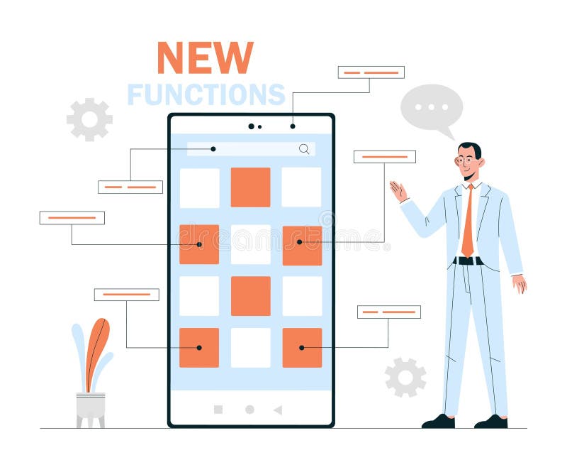 New functions concept stock vector. Illustration of application - 276951824