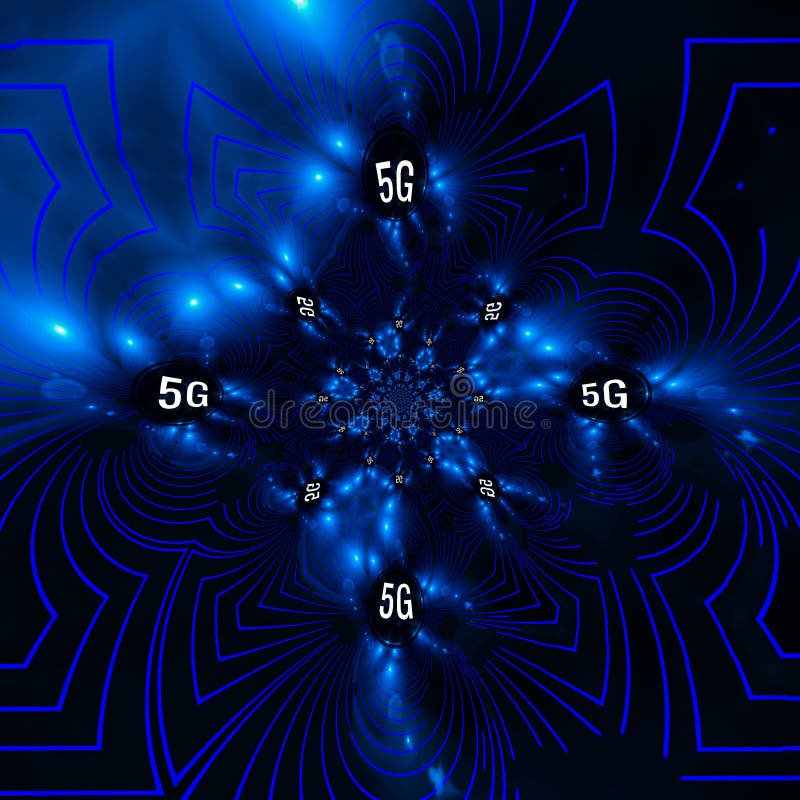 The New 5G Telecommunications Network Stock Illustration - Illustration ...