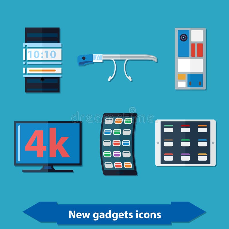 New gadgets icons flat stock vector. Illustration of smartphone - 67653080