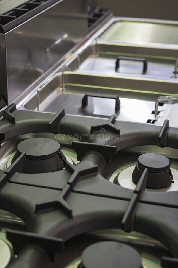 Gas Burner Gas Stove in the Kitchen Stock Image - Image of clean, macro ...