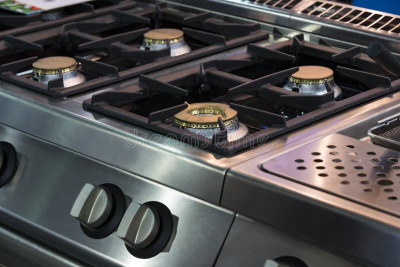 Gas Burner Gas Stove in the Kitchen Stock Image - Image of burn ...