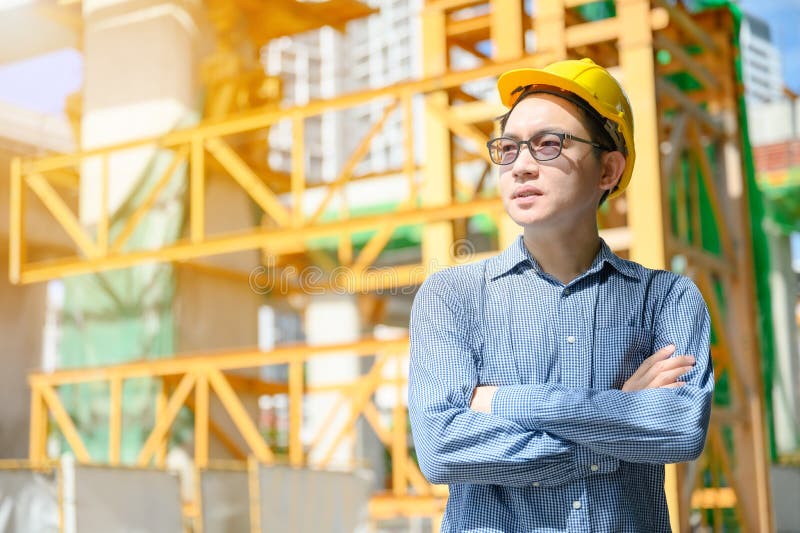 Asian Engineers Having Agreement on Construction Site Stock Image ...