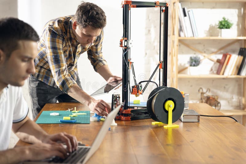 New Generation of 3D Printing Machine Printing a Piece of Plastic. for ...