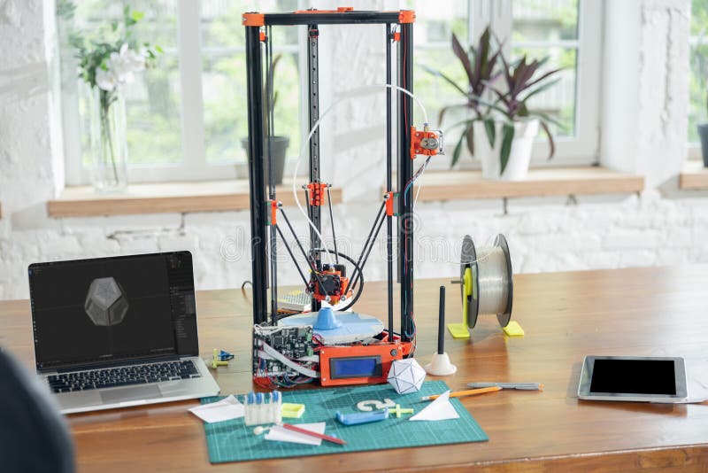 New Generation of 3D Printing Machine Printing a Piece of Plastic. for ...