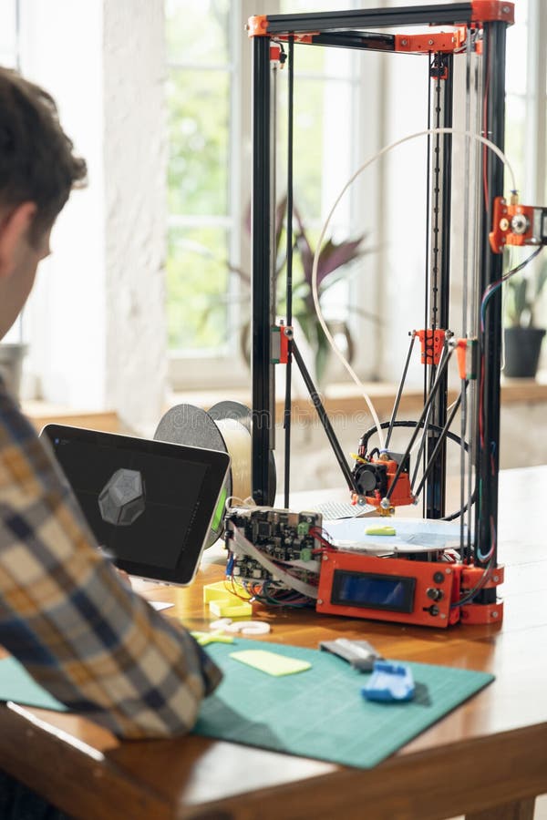 New Generation of 3D Printing Machine Printing a Piece of Plastic. for ...