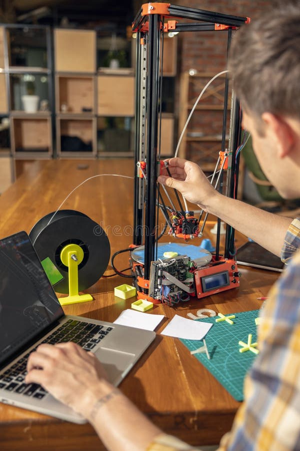 New Generation of 3D Printing Machine Printing a Piece of Plastic. for ...