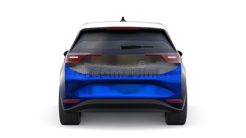 New Generation Dark Blue Electric City Hatchback Car with Extended ...