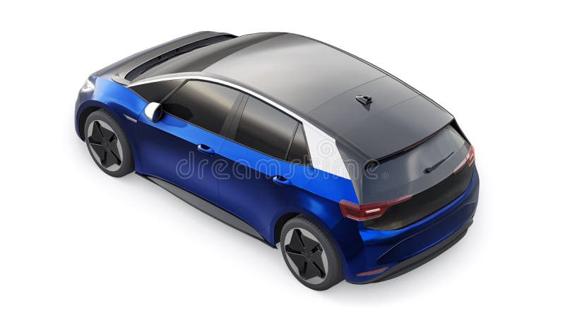 New Generation Dark Blue Electric City Hatchback Car with Extended ...