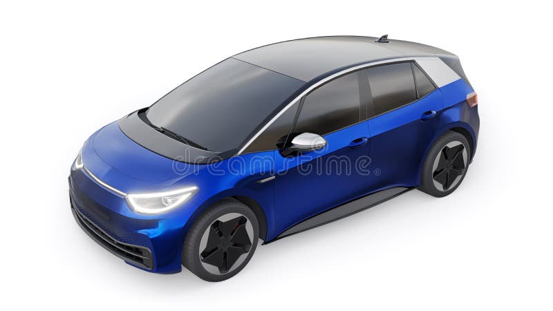 New Generation Dark Blue Electric City Hatchback Car with Extended ...