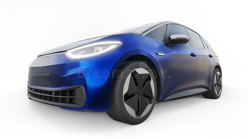 New Generation Dark Blue Electric City Hatchback Car with Extended ...