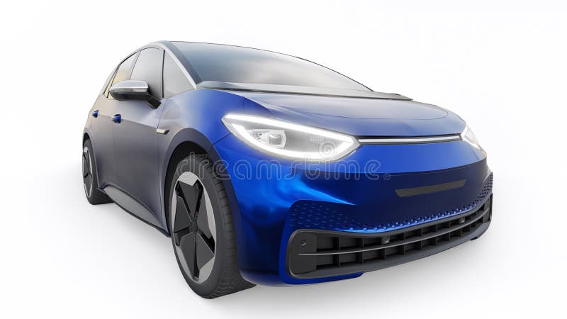 New Generation Dark Blue Electric City Hatchback Car with Extended ...