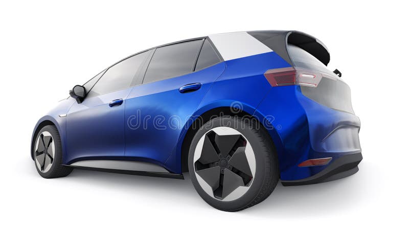 New Generation Dark Blue Electric City Hatchback Car with Extended ...