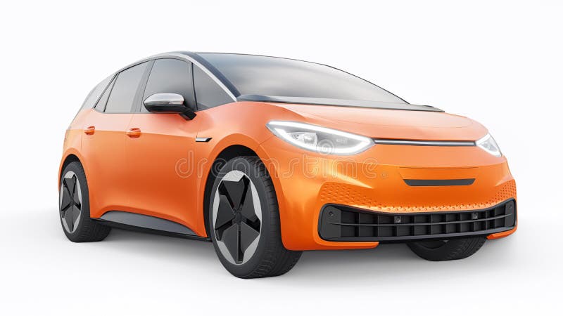 New Generation Orange Electric City Hatchback Car with Extended Range ...