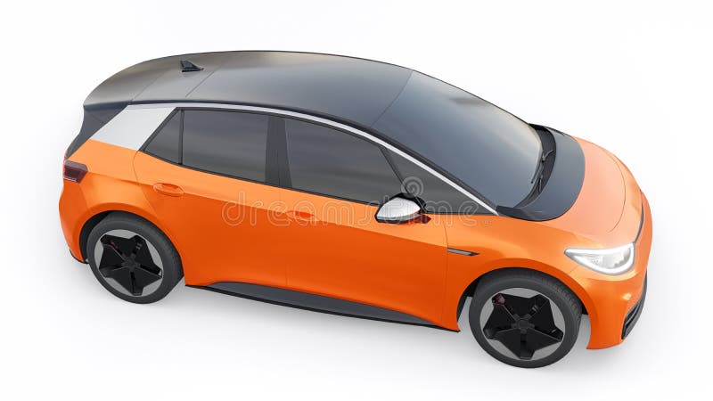 New Generation Orange Electric City Hatchback Car with Extended Range ...