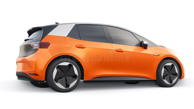 New Generation Orange Electric City Hatchback Car with Extended Range ...