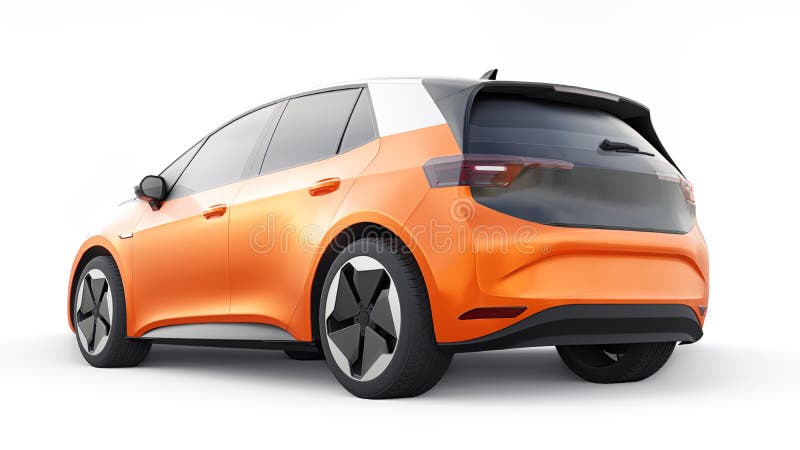 New Generation Orange Electric City Hatchback Car with Extended Range ...