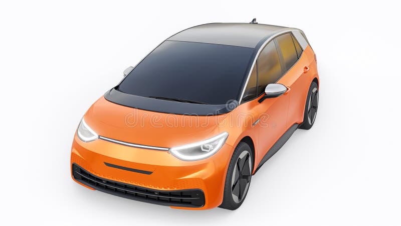 New Generation Orange Electric City Hatchback Car with Extended Range ...