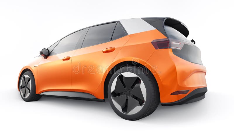 New Generation Orange Electric City Hatchback Car with Extended Range ...