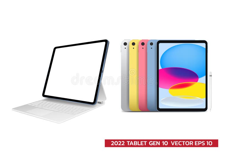 New Generation 2022 Tablet, Mock Up of Popular Tablet Gen 10 Front View ...