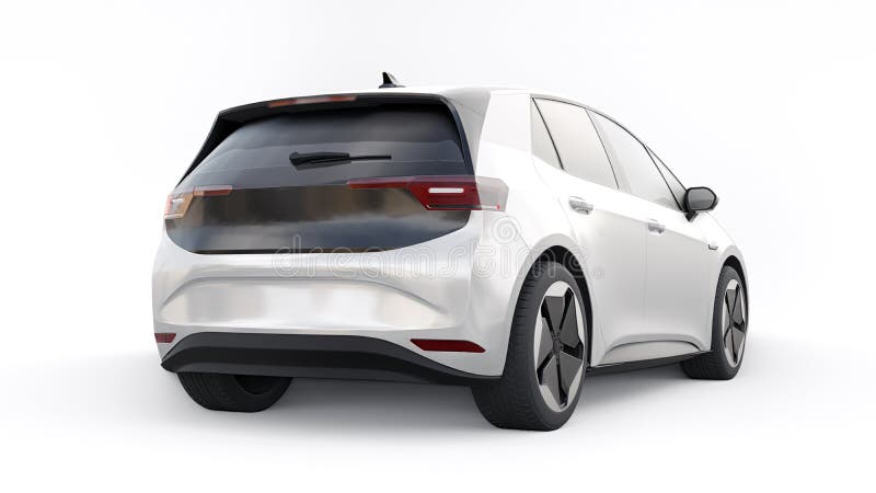 New Generation White Electric City Hatchback Car with Extended Range ...