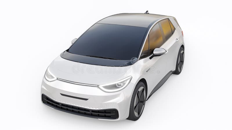New Generation White Electric City Hatchback Car with Extended Range ...