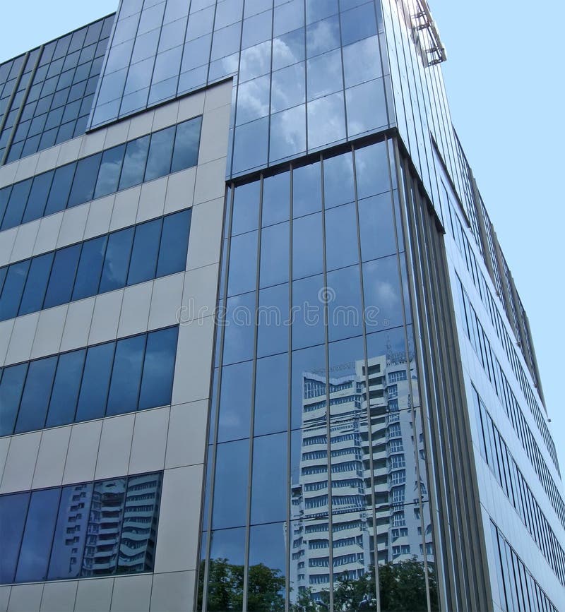 New Glass Reflective Building, Blue Sky Stock Photo - Image of daylight ...