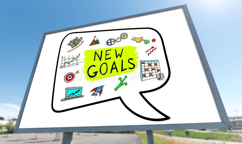 New Goals Concept on a Billboard Stock Image - Image of goal ...