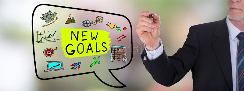 New Goals Concept Drawn by a Businessman Stock Illustration ...