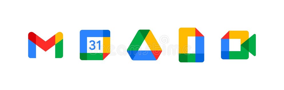 New Google Product Logo Set with Flat Multicolor Style Editorial Image ...