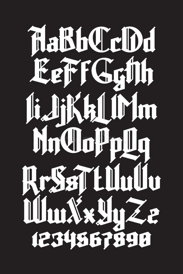 Vintage Gothic Font Alphabet Stock Illustrations – 5,077 Vintage Gothic ...