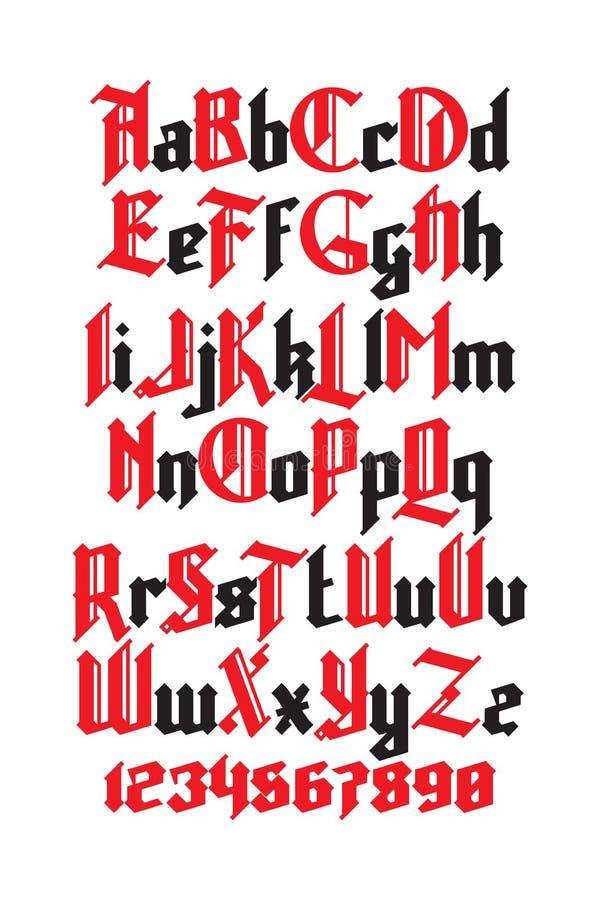 New gothic font stock vector. Illustration of middle - 84963258