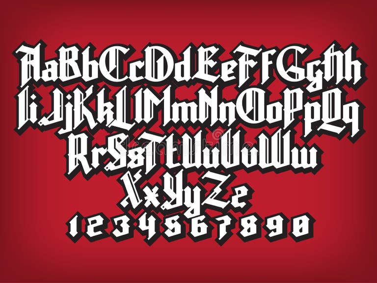 New gothic font stock vector. Illustration of middle - 84963258