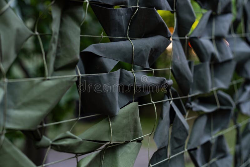 New Green Camouflage Net Covers Military Territory Stock Image - Image ...