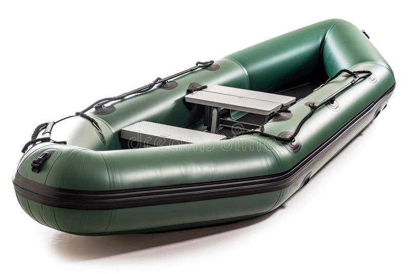 New Green Inflatable Boat Isolated on White Background. Generative AI ...