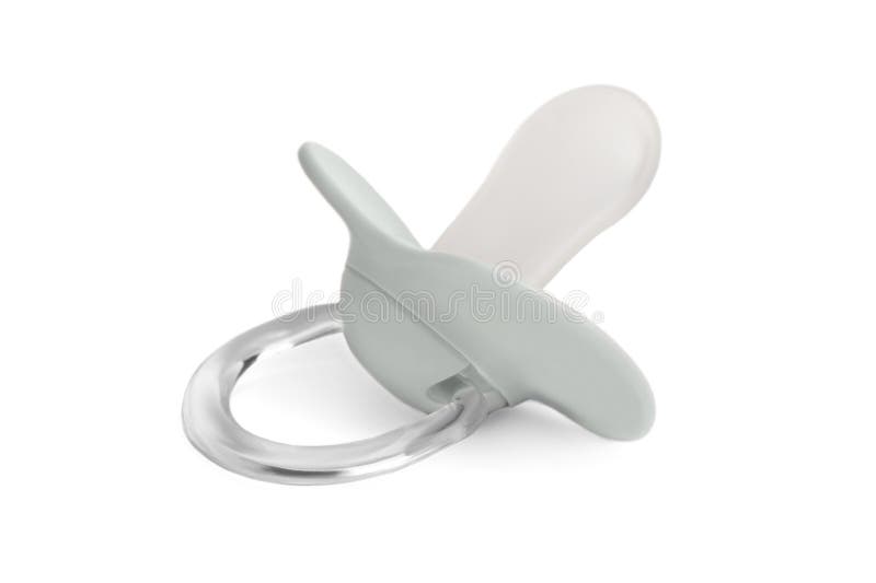 New Grey Baby Pacifier Isolated on White Stock Photo - Image of love ...