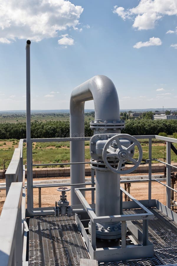 The New Grey Valve is Installed on the Pipeline on Service Area Stock ...